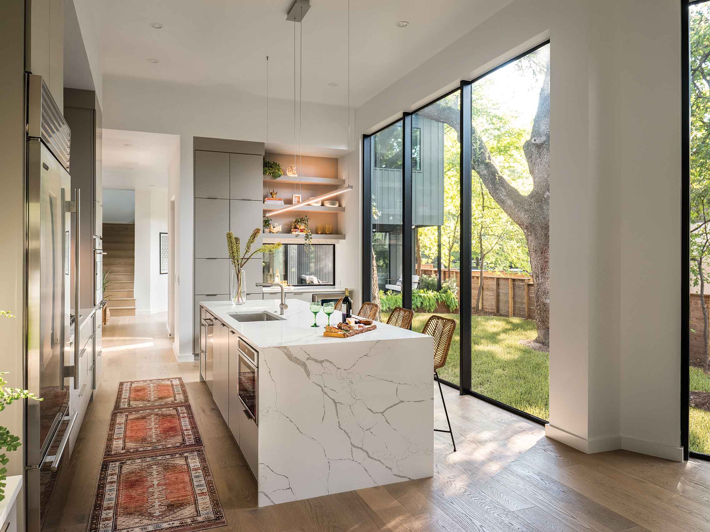 This Kitchen Was Defined by Adjacent Heritage Oaks - Austin Home
